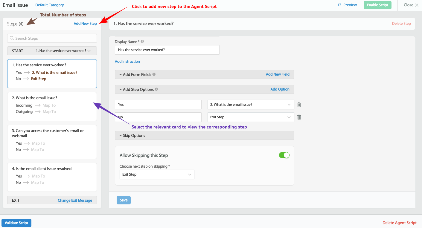 Create and Manage Agent Scripts - HappyFox Support